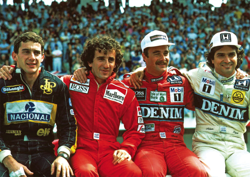 Ayrton Senna Prost Mansell Piquet F1 Legends POSTER - Hokey Cokey