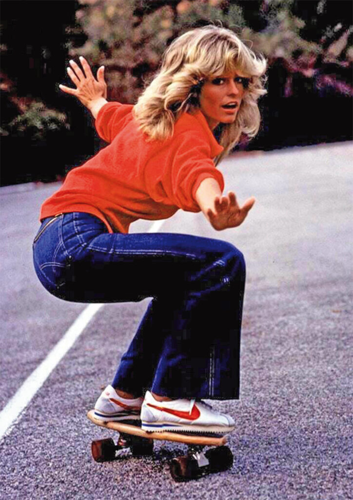 Charlies Angels Farah Fawcett Skateboarding Poster - Hokey Cokey